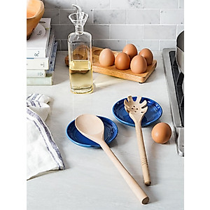 LE TAUCI Ceramic Spoon Rest, Housewarming Present, Coffee Spoon Holder for Kitchen Counter, Stove Top Protection, Kitchen Decor, Accessories for Countertop - 4.9 inch, Set of 4, Gradient Red