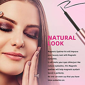 Magnetic eyelashes with eyeliner Kit,5 Pairs Different Reusable Magnetic Lashes,Natural Look False Lashes with Tweezers and Eyeliner