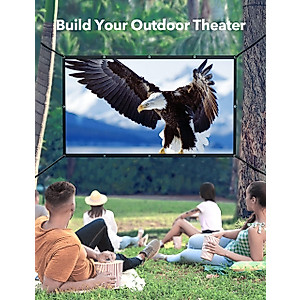 Projector Screen, HYZ 120 inch Portable Projector Screen Indoor Outdoor Projection Screen 16:9 4K HD Wrinkle-Free Foldable Movie Screen for Backyard, Double Sided Projection for Home Theater