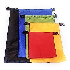 LIXADA Waterproof Dry Bags, 5 Pack Ultimate Dry Sack - 1.5L+2.5L+3.5L+4.5L+6L Lightweight, Roll Top Outdoor Dry Sacks for Kayaking Camping Hiking Traveling Boating Water Sports