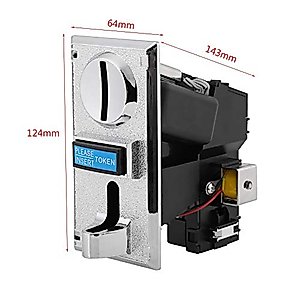 Multi Coin Acceptor, 6 Kinds of Different Coins Selector Acceptor, High Accuracy, Anti-Phishing, Anti-Mixed Coin, for Vending Machines, Game Machine, etc