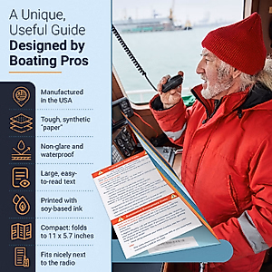 Quick Guide for VHF Radio Marine - Handy Boating Must Haves | Boating Accessory Reference for Improved Safety | Ideal Sailing Gifts | Informative, Concise and Long-Lasting | The Boat Galley