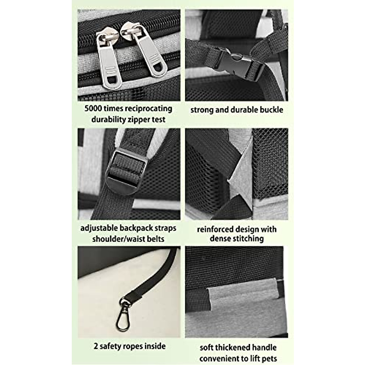 Cat Backpack Carrier for 2 Cats, Cat Carrier for Large Cats, Dog Backpack for 2 Small Dogs, with 7 Ventilation Windows, Built-in Frame and Support Plate, Safety Straps, Collapsible, Beviliu