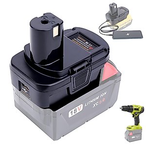 Epowon DM18RL Battery Adapter with USB Port Compatible with Dewalt 20v Battery and Compatible with Milwaukee 18V Battery Convert to Compatible with Ryobi 18V Cordless Tools