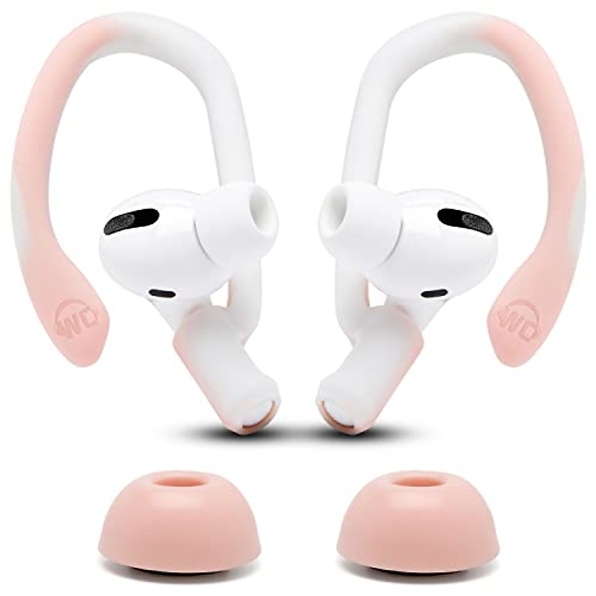 WC HookZ + WC TipZ - Over Ear Hooks and Memory Foam Tips Combo for Airpods Pro by Wicked Cushions | Pink