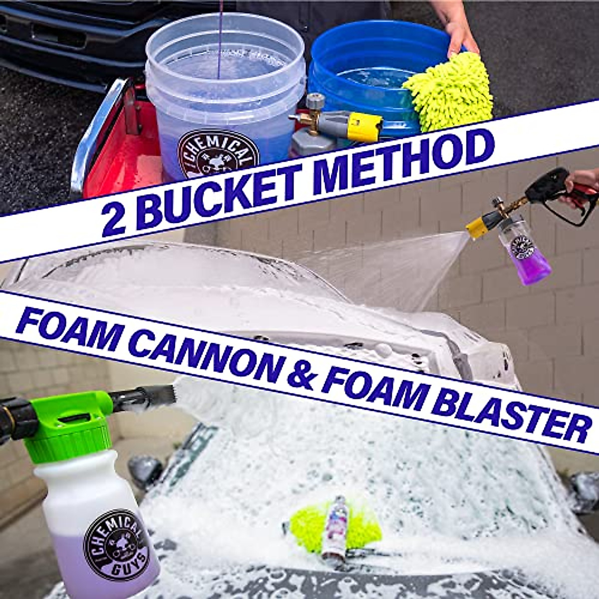 Chemical Guys CWS20764 Extreme Bodywash & Wax Foaming Car Wash Soap (For Foam Cannons, Foam Guns or Bucket Washes) For Cars, Trucks, Motorcycles, RVs & More, 64 fl oz (Half Gallon) Grape Scent