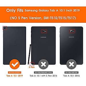 Soke Galaxy Tab A 10.1 Case 2019, Premium Shock Proof Stand Folio Case, Multi- Viewing Angles, Soft TPU Back Cover for Samsung Galaxy Tab A 10.1 inch Tablet [SM-T510/T515/T517],Black