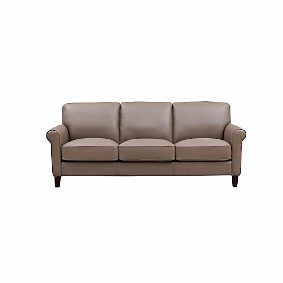 Hydeline Laguna Top Grain Leather Sofa Couch, 86", Taupe