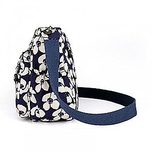 Crossbody Bag for Women Waterproof Multi-Pocket Messenger Bag Large Capacity Lightweight Shoulder Bag Handbags for Daily Use Work Travel (Floral White)