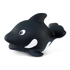 DolliBu Killer Whale Bath Buddy Squirter - Floating Orca Whale Rubber Bath Toy, Fun Water Squirting Bathtime Play for Toddlers, Cute Sea Life Animal Toy for The Bathtub, Beach & Pool for Girls & Boys