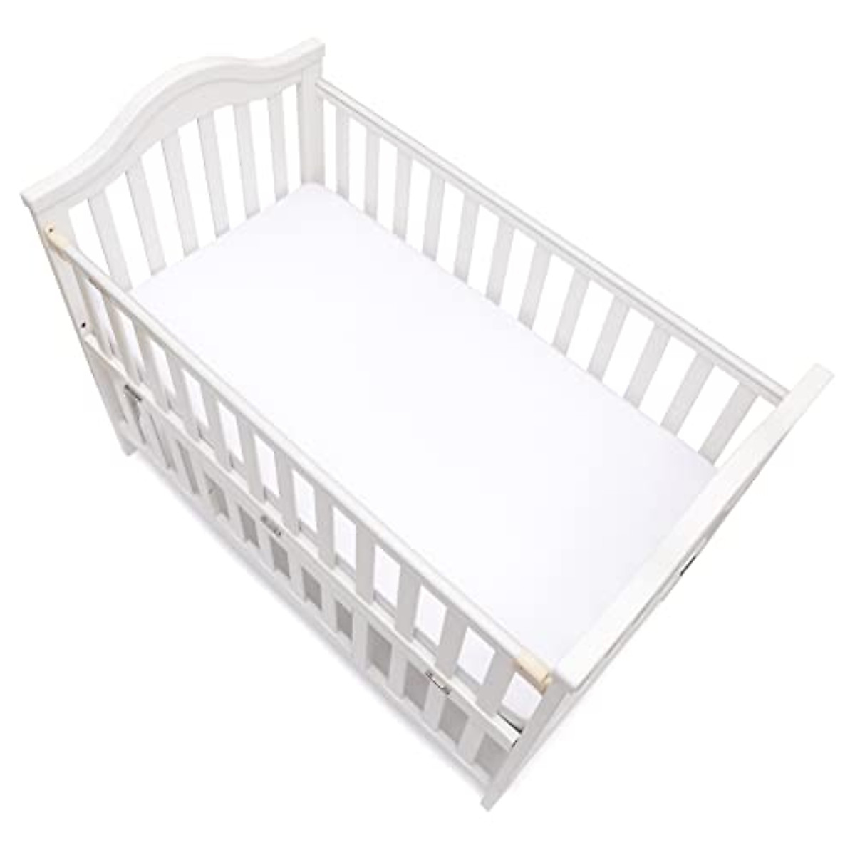 HBHLFZ Luxury Soft 100% Crib Bamboo Sheets for Baby Boys Girls -Baby Crib Sheet Neutral for Standard Crib Mattress & Toddler Bed Mattress, Soft and Safe Deep Pocket Fitted Sheet, White