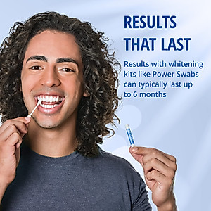 Power Swabs - 7 Day Professional Teeth Whitening Kit - for at Home Use - Easy 5 Minute Teeth Whitening - Dentist Formulated Teeth Whitening Swabs to Remove Stains