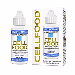 Cellfood Liquid Concentrate, 1 fl oz - Oxygen + Nutrient Supplement - Supports Immune System, Energy, Endurance, Hydration & Overall Health - Gluten Free, Cert. Kosher - Makes Over 22 Quarts