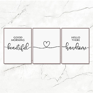 Good Morning Beautiful, Hello There Handsome Prints, Bedroom Prints, Couple Prints, Bedroom Decor, Bedroom Wall Art, Home Decor Art Prints, Bedroom Sign, Unframed (11x14 inch)