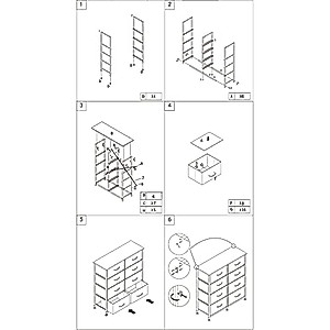 AZL1 Life Concept Storage Dresser Furniture Unit - Large Standing Organizer Chest for Bedroom, Office, Living Room, and Closet - 8 Drawer Removable Fabric Bins - Dark Grey
