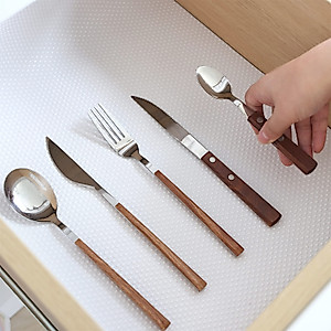 Moretoes Cabinet Liner, Non Adhesive Drawer Liner 17 Inch x 35 Feet, Non Slip Oil-Proof Shelf Liner for Kitchen Cabinets Pantry Under Sink Cupboard Closet Organizer (White)