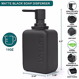 JDHEXY Black Bathroom Accessories Set,Bathroom Decor with Soap Dispenser,Toothbrush Holder,Glass Qtip Holder,Vanity Tray,Soap Dish for Kitchen,accesorios para baño,Bathroom Organizer Countertop