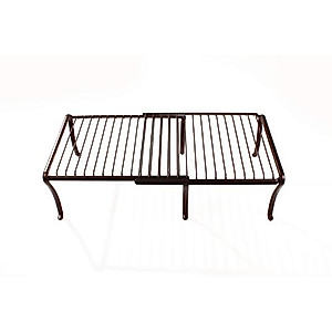 Spectrum Diversified Ashley Shelf Sturdy Steel Wire Storage Shelf & Cabinet Organizer, Expands to Fit Kitchen & Bathroom Cabinets, Rust-Resistant Finish, Bronze