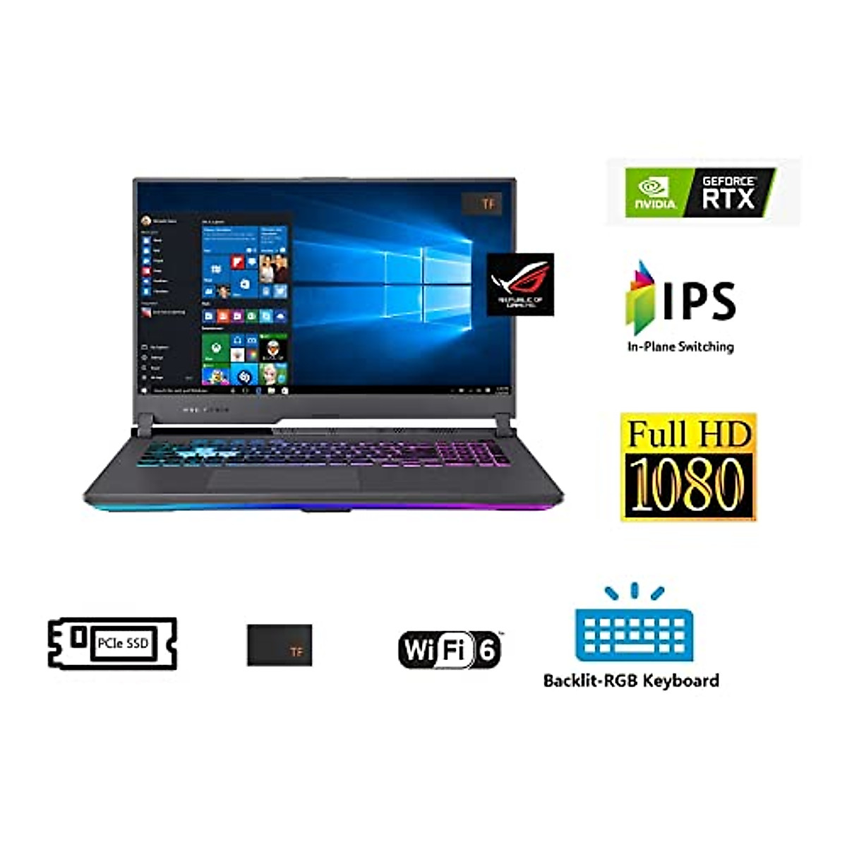 ASUS 2022 New ROG Strix Premium Gaming Laptop: 17.3" FHD 144Hz IPS Display, AMD Gaming 8-Core Ryzen 9-5900HX, 64GB RAM, 2TB SSD, 4GB GeForce RTX 3050Ti, WiFi-6, Backlit-KYB, USB-C, Win10H, TF