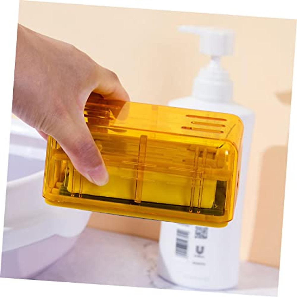 Alipis 2pcs Soap Foaming Box Foaming Soap Case Soap Dispenser with Sawtooth Roller para Guardar Tool Clothes Storage Organiser Soap Container Soft Rubber Clothing Travel Storage Box