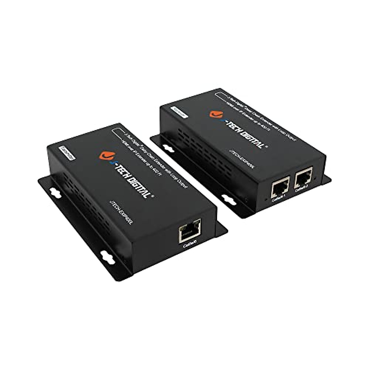 J-Tech Digital HDMI Extender Over Cat 5e/Cat6 Cable Daisy Chain Cascade to Multiple Receivers TCP/IP up to 1080P FHD 60Hz 400ft / 120M HDCP 1.4 [JTECH-EXIP400L]