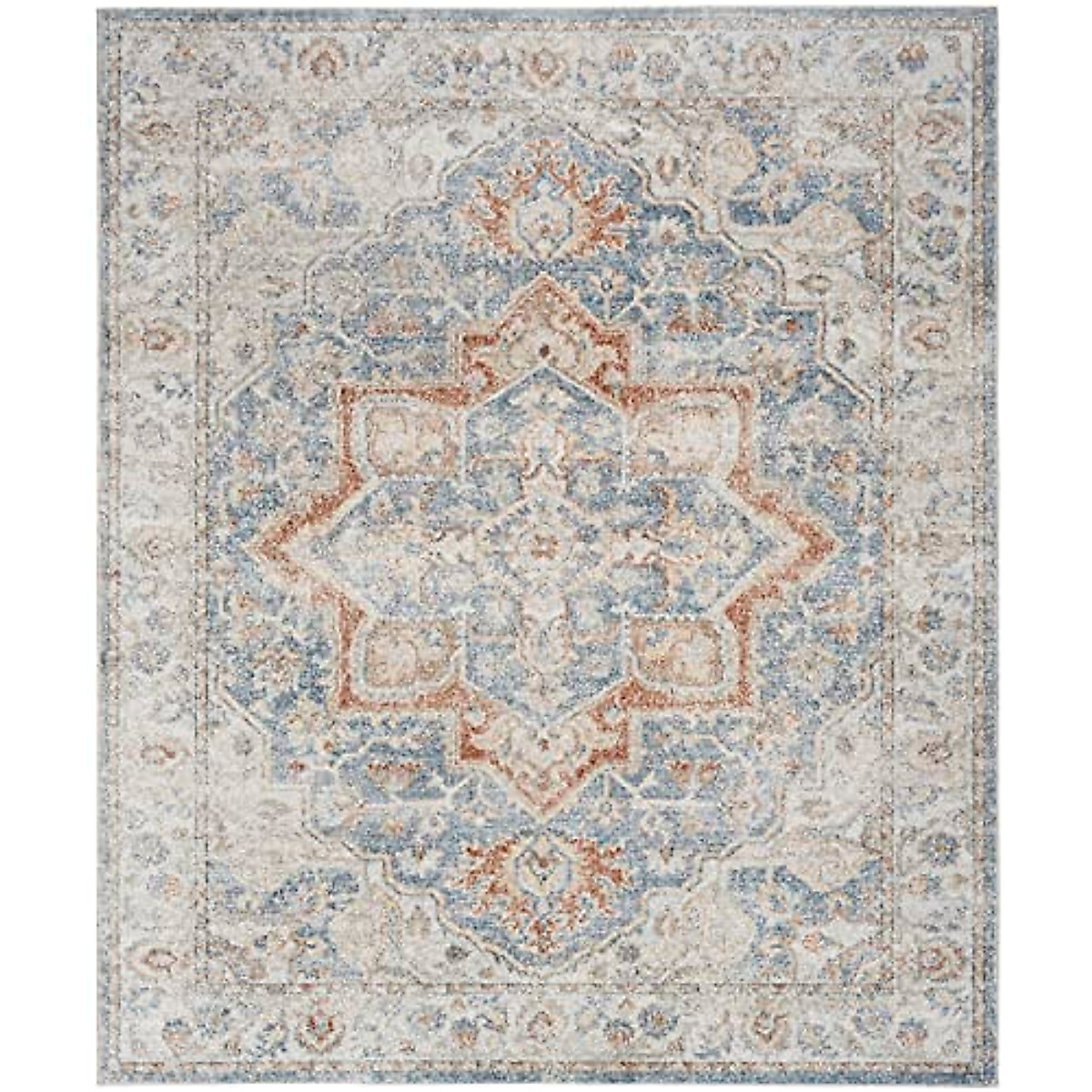 Nourison Astra Machine Washable Persian Denim Multi 7'10" x 10' Area -Rug, Easy -Cleaning, Non Shedding, Bed Room, Living Room, Dining Room, Kitchen (8x10)