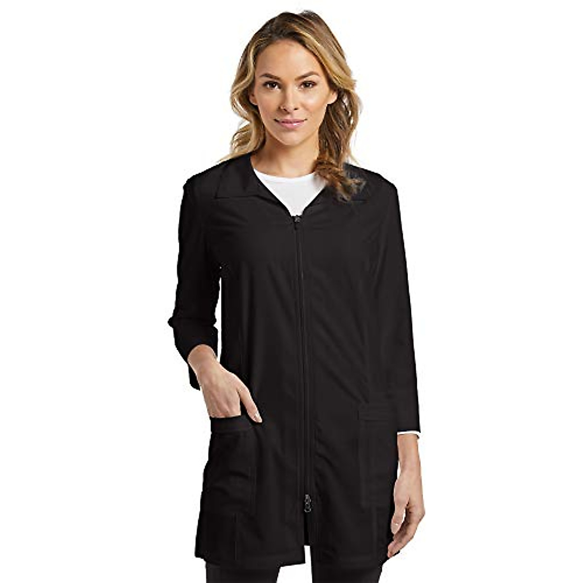 White Cross Fit Women's 2417 Lab Coat-Black-Medium