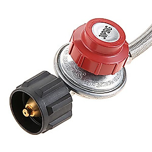 Propane Gas 30PSI High Pressure Regulator&54046-0608 Brass Tube Fitting, Coupling, 3/8" Flare x 1/2" Female Pipe with 1/2" Air Mixer Nozzle Valve for Propane Gas LPG Fire Pit (150000 BTU)