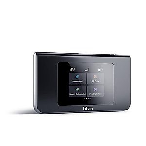 Titan Mobile | 4G LTE WiFi Mobile Hotspot | Global Coverage | Up to 10 Connected Devices | Rapid Carrier Switch Technology | All Three Major Carriers | New Cloud SIM Technology, No SIM Card Needed