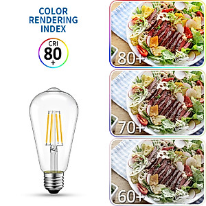 ANWIO ST21 LED Filament Bulb 7W(60 Watt Equivalent) Dimmable 2700K Warm White Vintage Edison Light Bulb E26 Medium Base (6-Pack)