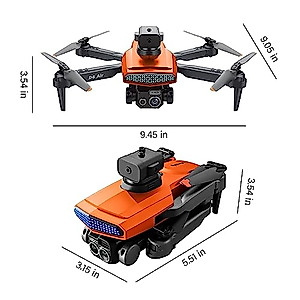 Drone With 4k Hd Fpv Camera,Quadcopter Folding Aerial Drone Wifi Remote Control Toy, Gift For Boys And Girls, With Altitude Hold Function Headless Mode Start Speed (Orange)