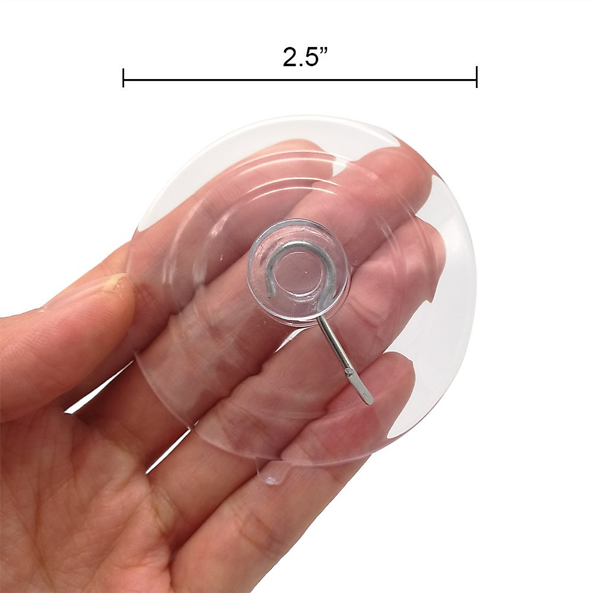 Alamic Suction Cup Hooks 2 1/2" Ultra Strong Large Suction Cup Wall Hooks Hangers, All Purpose - (6 Pack)