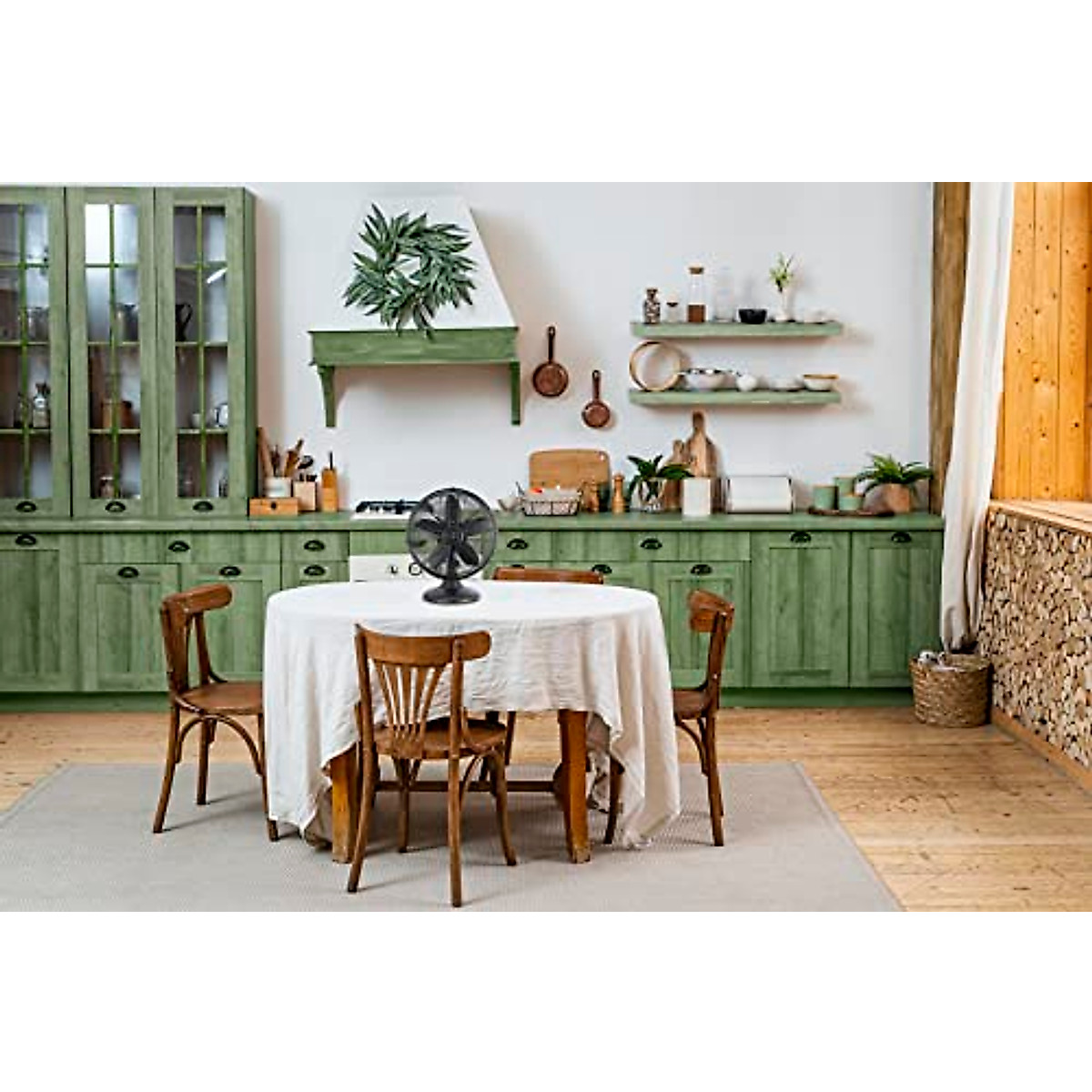 Good Housekeeping 92603 12" Retro Table Fan in Matte Black