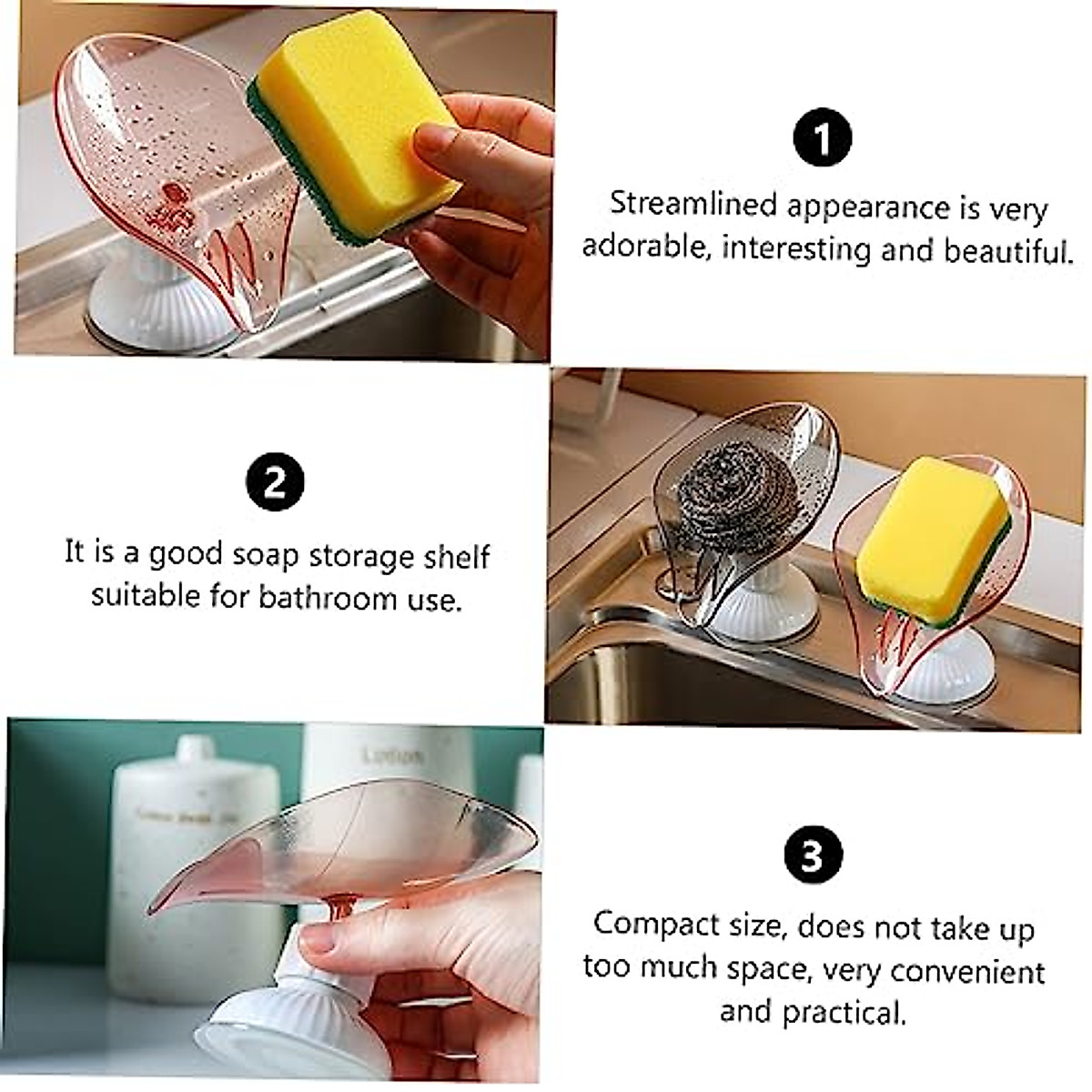 LIGHTAOTAO 2pcs Soap Box Plastic soap Dish Suction Cup soap Holder Water draining soap Dish Compact soap Rack Bathtub Trays for tub Foam Hand soap Dispenser Wall Soap Dispenser Tray Storage