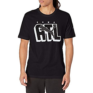 PUMA mens City Attack Atlanta Logo Tee T Shirt, Puma Black, Large US
