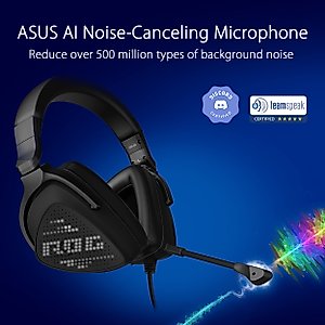 ASUS ROG Delta S Animate Gaming Headset | Customizable AniMe Matrix LED Display, AI Noise-Canceling Mic, Hi-Res ESS 9281 Quad DAC, Lightweight, USB-C, For PC, Mac, PS5, Switch and Mobile Devices,Black