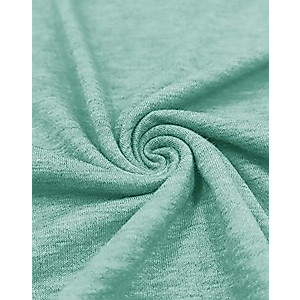 Sunborui Women's Summer Short Sleeve V Neck T Shirts Pocket Solid Loose Casual Tee Tops (Light Green,Medium)