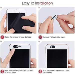 LorXI Webcam Slide Cover, 3 Pack Ultra Thin Camera Cover Slide Apply to Laptop, Tablet, Smartphone, Protect Your Privacy (Couple Panda)