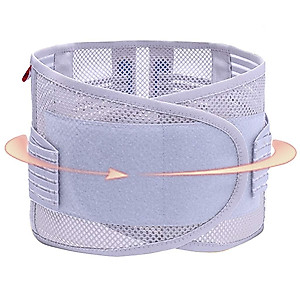 LSRRYD with Steel Plate Lumbar Support for Pain Relief and Injury Prevention Dual Adjustable Straps and Breathable Mesh Panels (Color : Gray, Size : Medium)