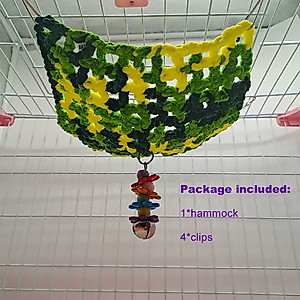 Oncpcare Small Pet Cage Hammock, Plush Woven Parrot Climbing Toy, Cozy Sugar Glider Hideout Tunnel Hideaway Bed for Rat Hamster Squirrel Guinea Pig Ferret, Colour Random