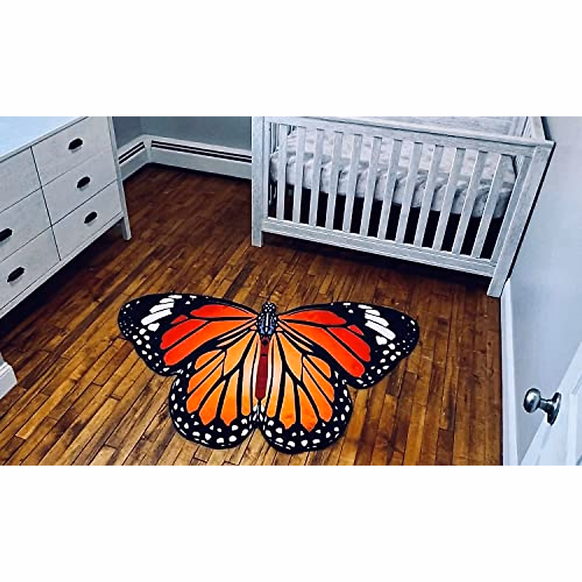 The Life Aisle | Butterfly Rug. 3'x5' | Area Rug | Monarch Butterfly Rugs for Girls Bedroom | Cute Rugs for Bedroom Aesthetic | Bedside Rug for Kids Play Room | College Dorm Room Essentials