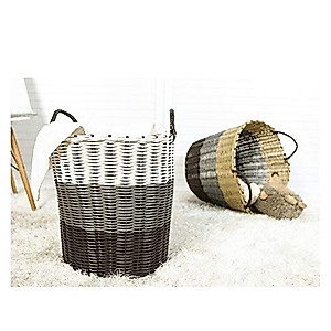 TBGFPO Extra Large Woven Cotton Rope Storage Basket Blanket Storage Baskets, Laundry and Toy Storage, Nursery Hamper - (Color : D)