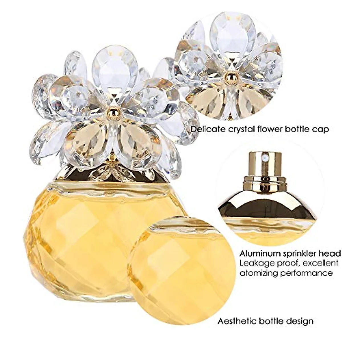 ANGGREK Perfumes For Women Clearance, Perfume For Women 60Ml Women Lady Longlasting Perfume Flower Wood Fragrance Perfume Yellowblack Perfume For Women(Gold)