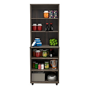 Inval Pantry Storage Shelf Unit, Smoke Oak
