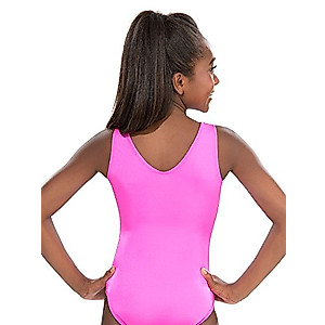 GK Girls Pink Diamonds Leotard - One Piece Outfit for Gymnastics, Dance, Ballet (AS, Pink)