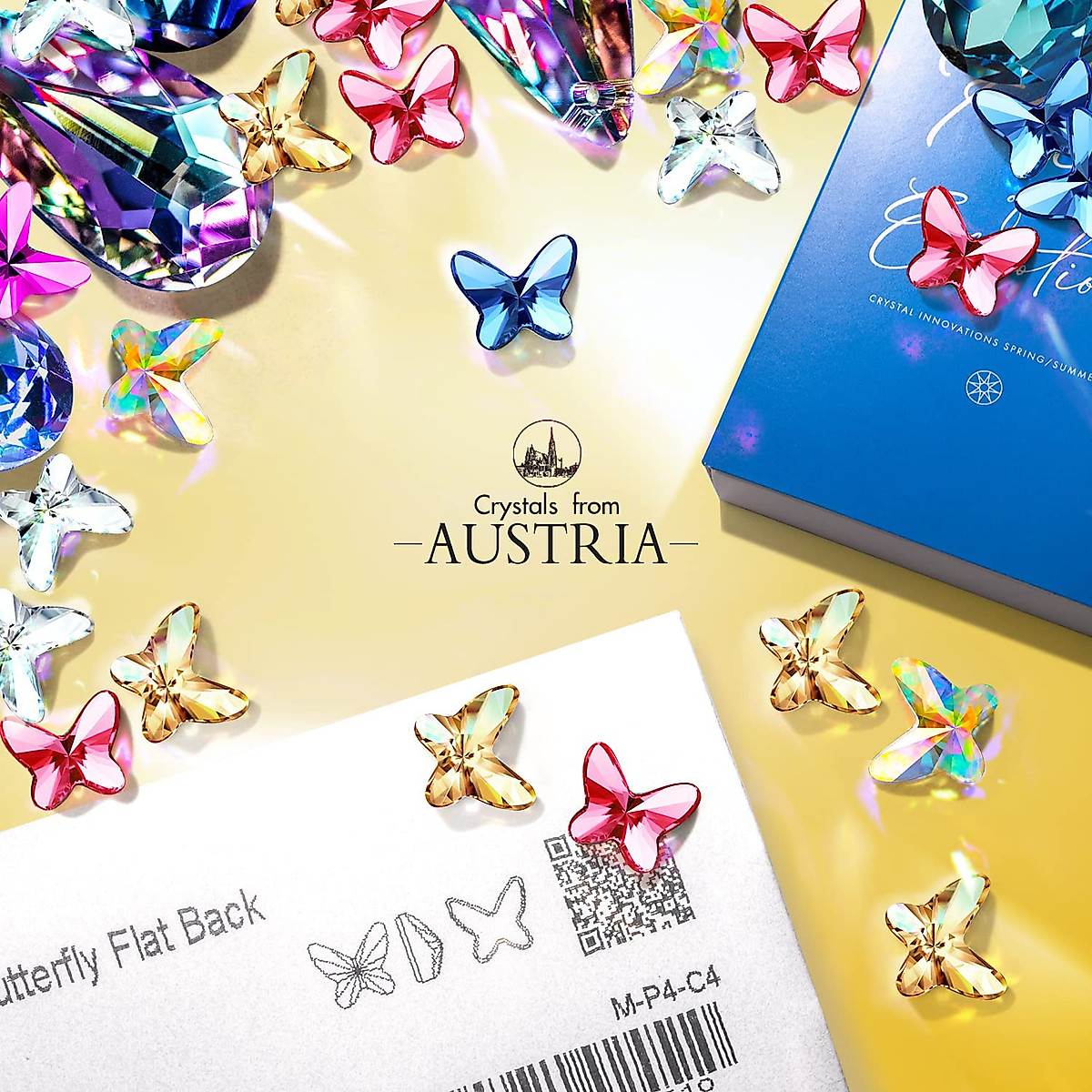 ANGEL NINA Butterfly Earrings for Women Sterling Silver Stud Crystal Hypoallergenic Women Jewelry Birthday Gifts Aurora Borealis