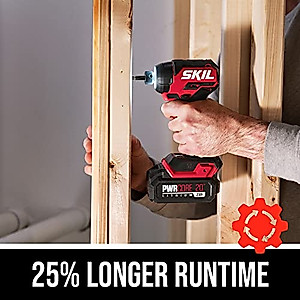 Skil PWRCORE 20 Brushless 20V 1/4 in. Hex Compact Impact Driver Kit with 3-Speed & Halo Light & One-Handed Collet Includes 2.0Ah Battery and Charger- ID6739B-10