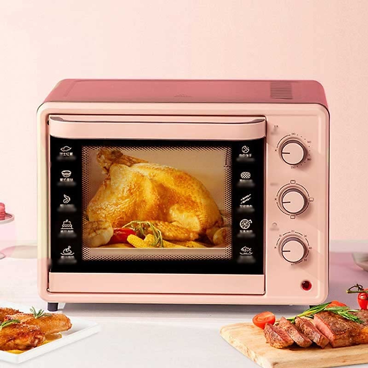 CZDYUF Small Electric Oven Household Baking Multi-Function Automatic Large Capacity Intelligent Cake Machine Home Use (Color : black-JoJo's Bizarre Adventure1, Size : 55 * 42cm)