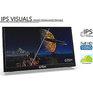 GTEK Portable Monitor 15.8 Inch IPS Full HD 1920 x 1080P Screen with Speaker, Second Dual Computer Display, Wider Than 15.6 Inch, External Travel Monitor for MacBook Laptop PC, Includes Smart Cover
