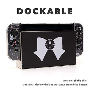 BelugaDesign Glitter Clear Switch Case | Shell Compatible with Nintendo Switch Standard | Dockable Crystal Protective Cover (White Clear)